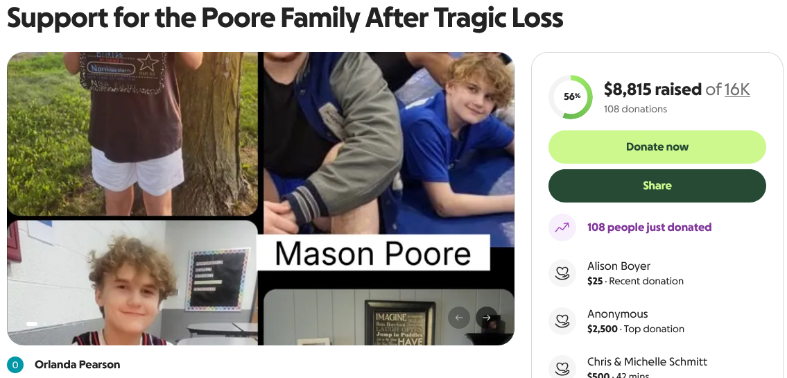 Wayne County Mourns the Loss of 14-Year-Old Mason Poore After Tragic ...
